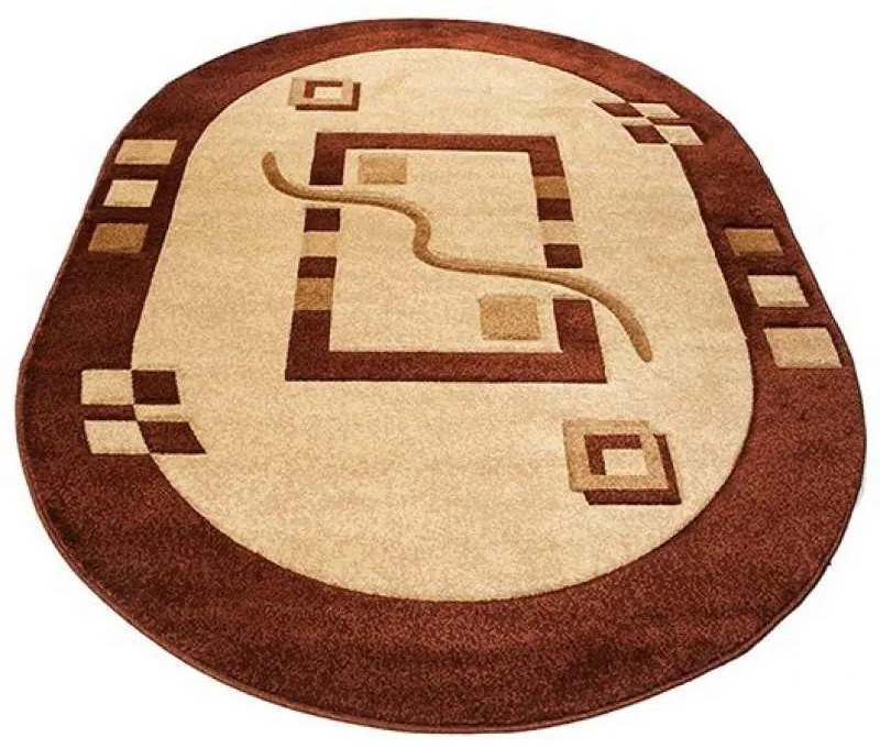 Kusový koberec Golo hnědý ovál, Velikosti 60x100cm