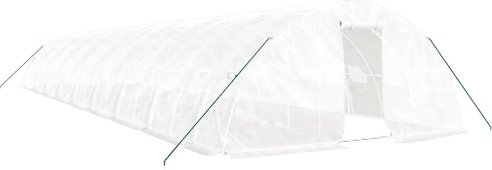 Skleník s ocelovým rámem bílý 90 m² 18 x 5 x 2,3 m 3188101