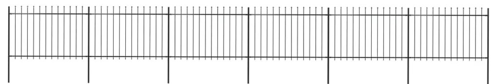vidaXL Zahradní plot s hroty ocelový 10,2 x 1,2 m černý