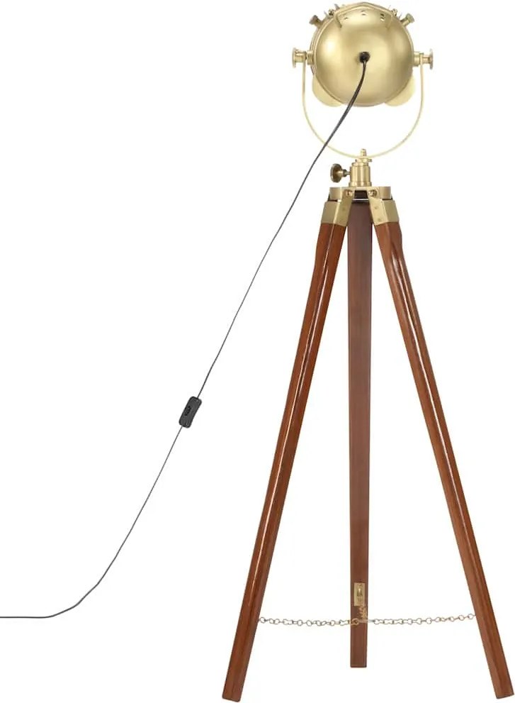 Stojací lampa na stativu masivní mangovníkové dřevo 97 cm 286109