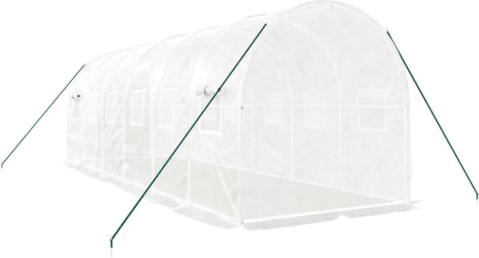 Skleník s ocelovým rámem bílý 12 m² 6 x 2 x 2 m 3188029