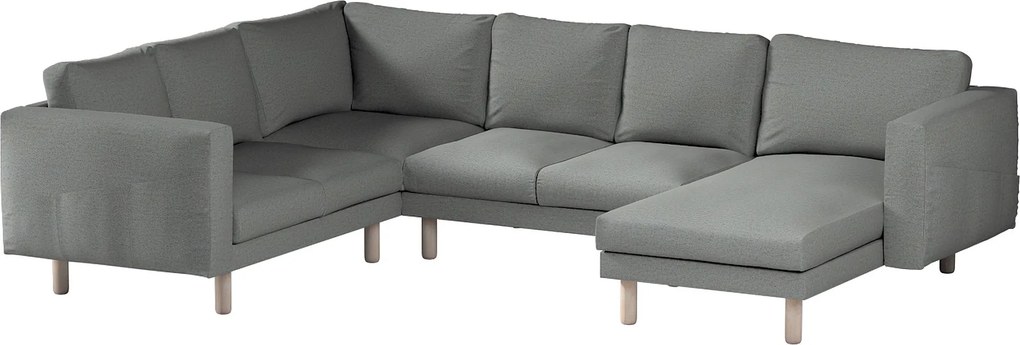 Potah na pohovku IKEA Norsborg rohová, 5-místná se šezlongem barva modrá látka pletený vzor