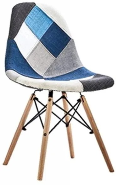 Jídelní židle PATCHWORK modré 4 ks - skandinávský styl