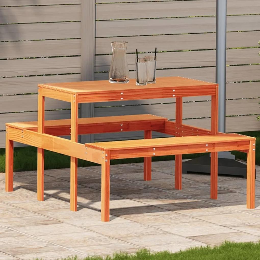 vidaXL Piknikový stůl 110 x 134 x 75 cm masivní borové dřevo [832561] Barva: Přírodně impregnované
