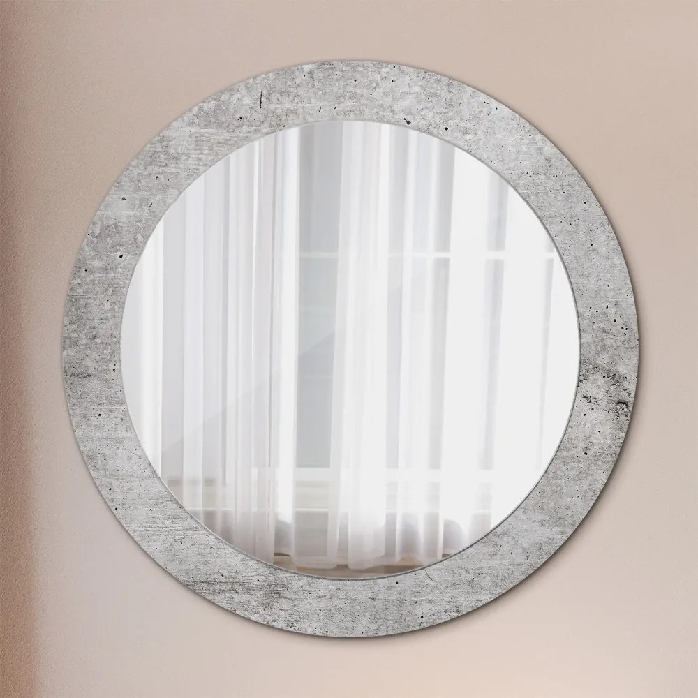 Kulaté dekorativní zrcadlo na zeď Šedý beton fi 70 cm