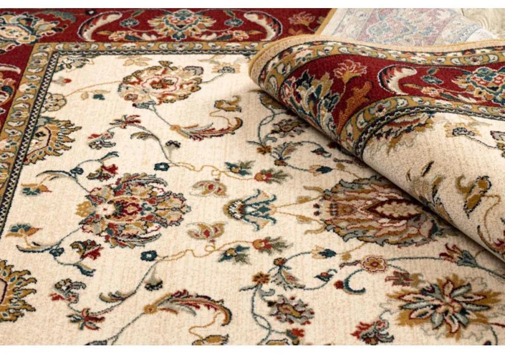 Vlněný kusový koberec Tari krémový bordó 170x235cm