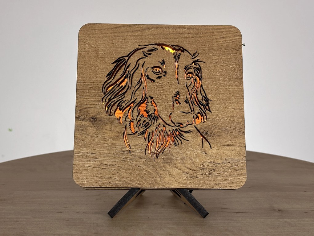 Li-Go "Jezevčík dlouhosrstý " lampa 19x19cm provedení povrchu: ořech