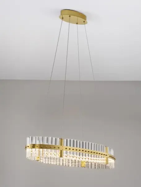 LED stmívatelný platinum zlaté designové svítidlo Kezo 130