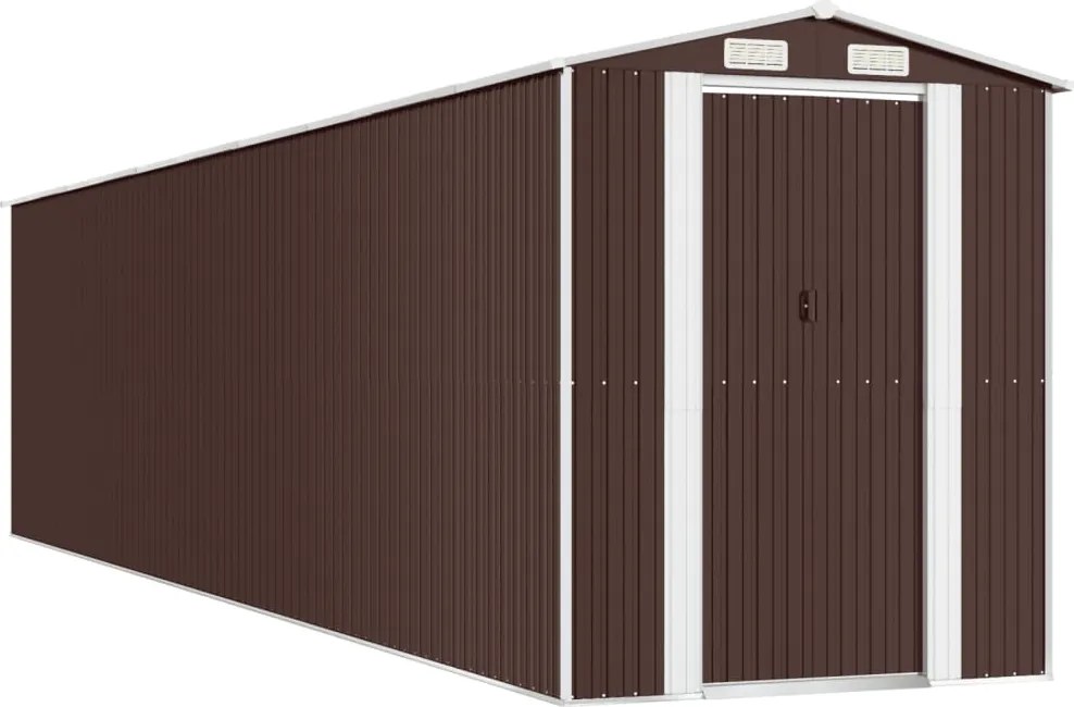 Zahradní kůlna tmavě hnědá 192 x 855 x 223 cm pozinkovaná ocel 3147468
