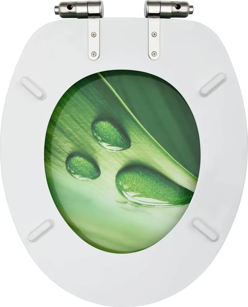 WC sedátka s funkcí pomalého sklápění 2ks MDF zelená kapka vody 3056413