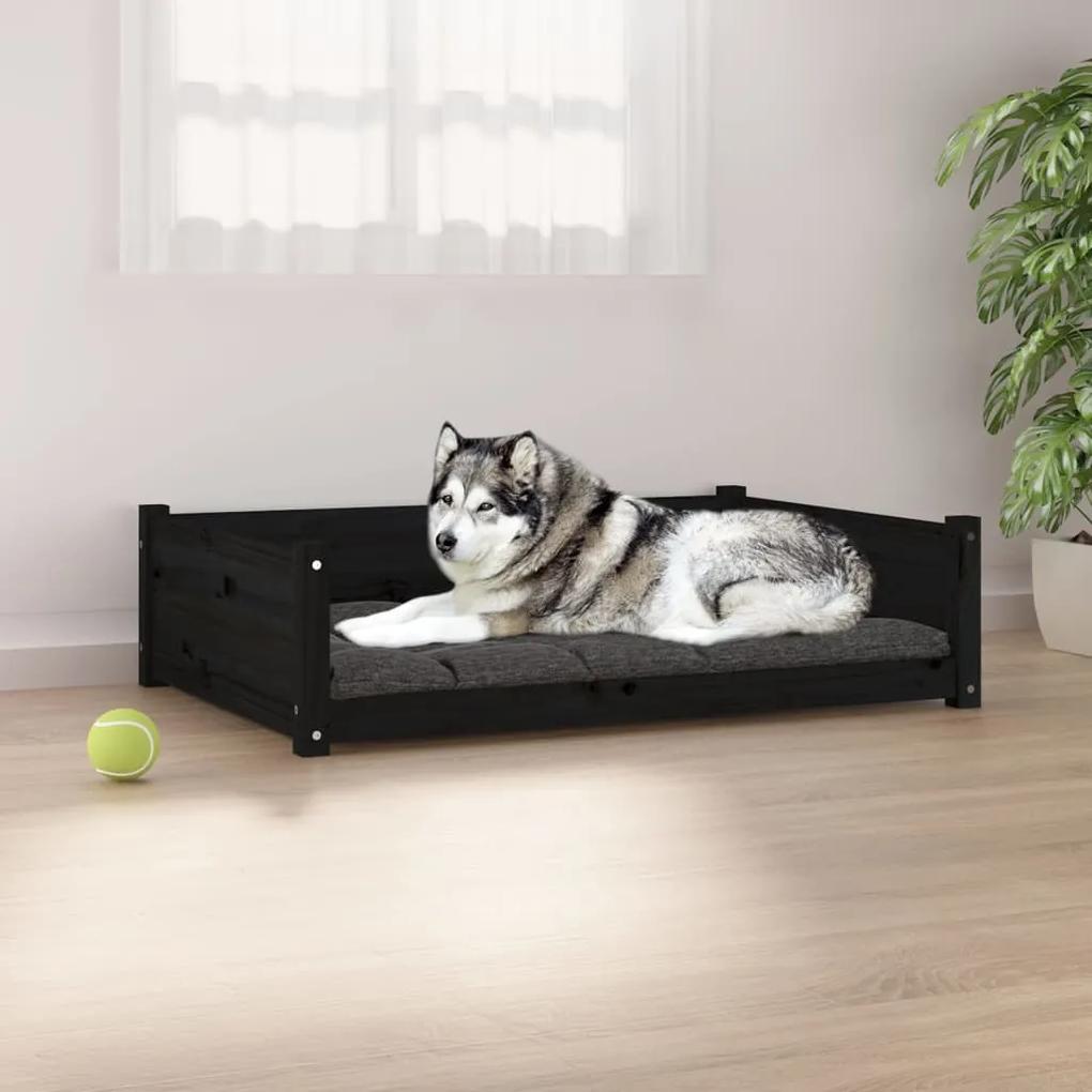 vidaXL Pelíšek pro psy černý 105,5 x 75,5 x 28 cm masivní borovice