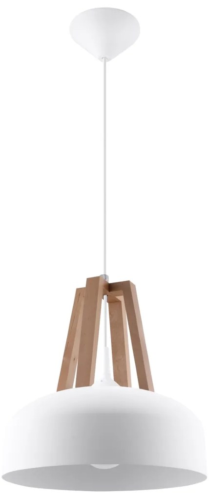 Sollux Lighting Závěsné svítidlo CASCO bílá/přírodní dřevo