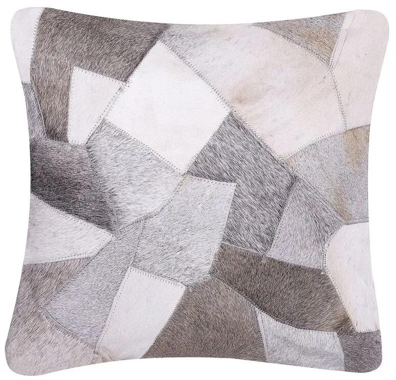 Polštář abstraktní vzor kůže 45 x 45 cm šedá NEELOOR Beliani