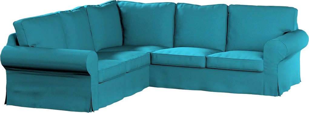 Potah na pohovku IKEA Ektorp rohová barva modrá látka pletený vzor