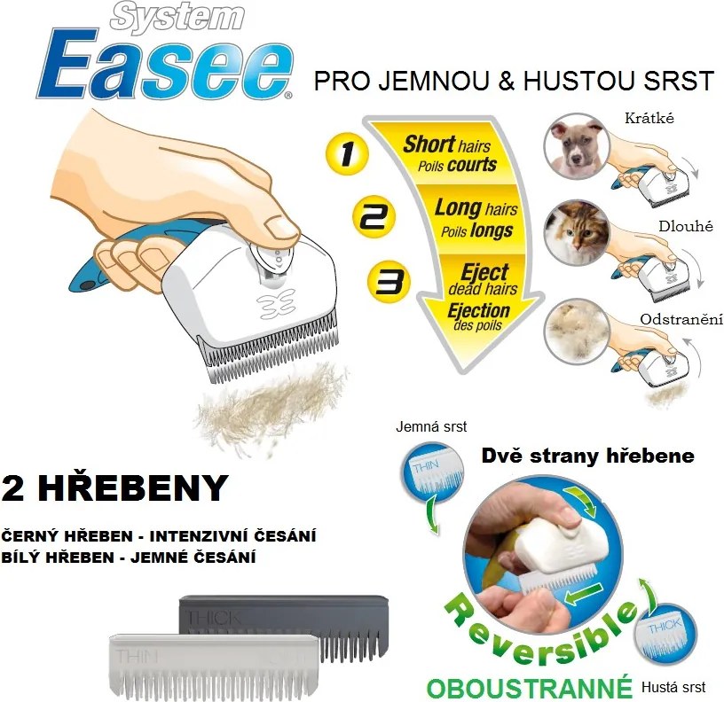 Hřeben pro psy Foolee Easee Růžový Velikost: S
