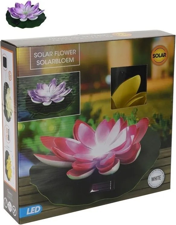 LED Lotus – fialový 28 cm