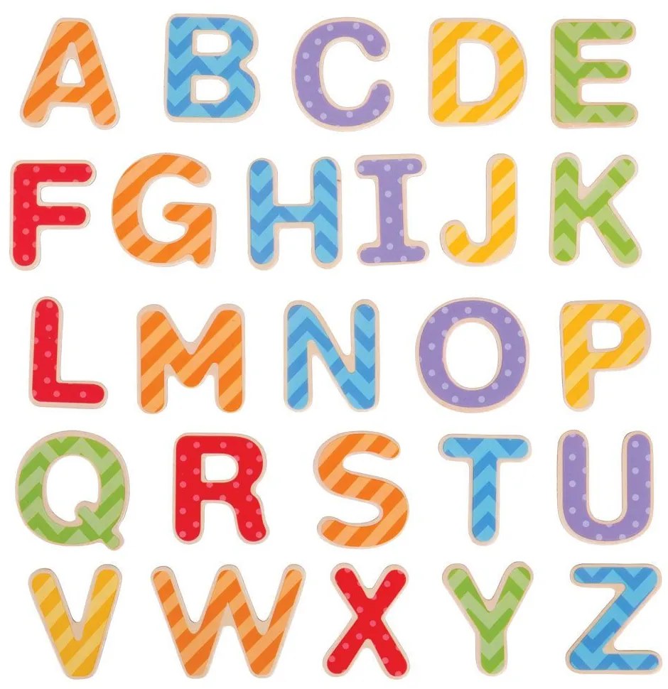 Bigjigs Toys Magnetická barevná abeceda (velká písmena)
