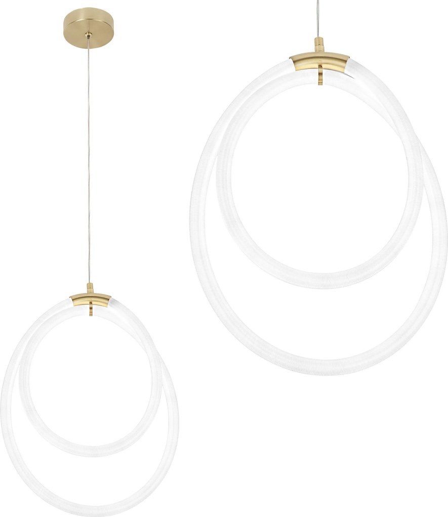 Toolight Toolight, LED závěsné svítidlo G021-CP, bílá-zlatá, OSW-06372