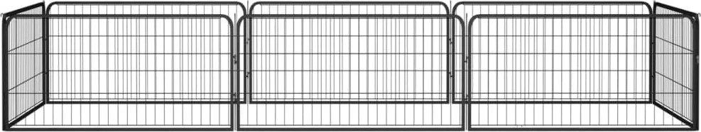 vidaXL 8panelová ohrádka pro psy černá 100 x 50 cm práškovaná ocel [3115967]