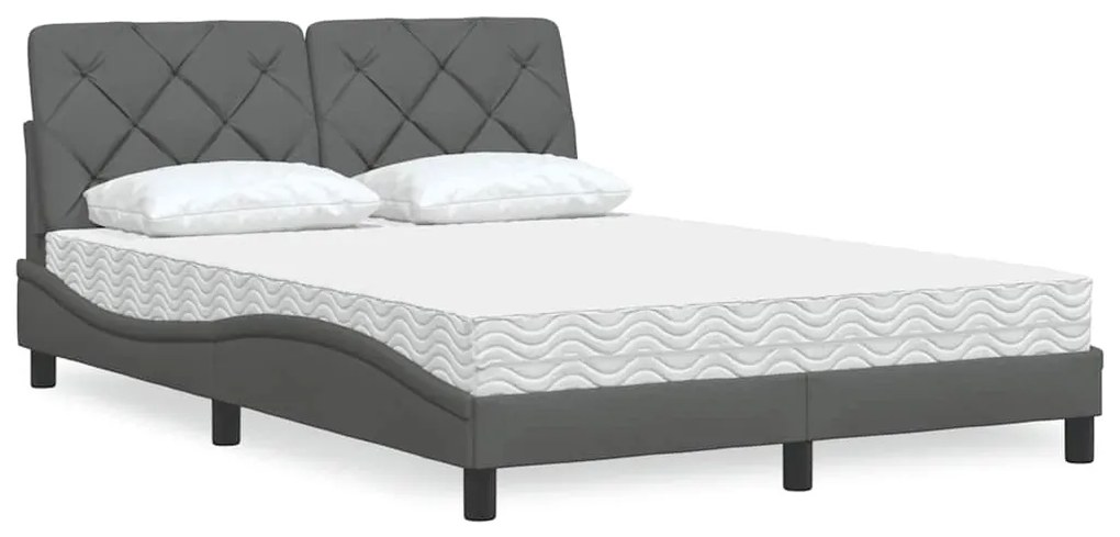 Postel s matrací tmavě šedá 120 x 200 cm textil 3310728