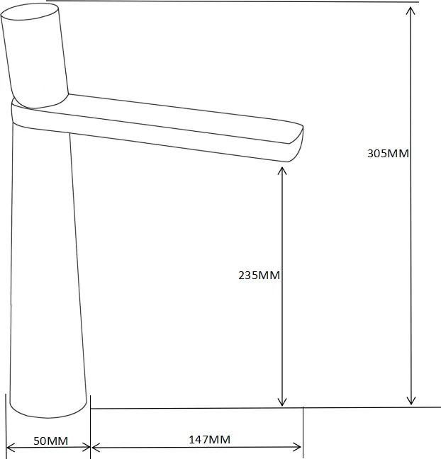 Mexen Nox vysoká umyvadlová baterie, zlatá, 744210-50