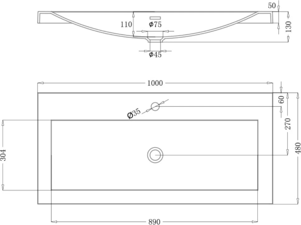design umyvadlo COLOSUM G01 60 - 100cm