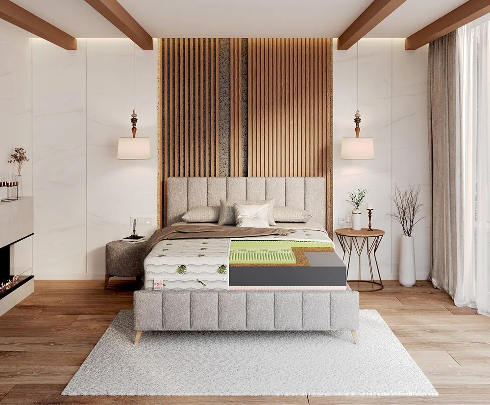 Zdravotní pěnová matrace SAVONA ALOE VERA 140x200 cm paměťová pěna i HR studená pěna