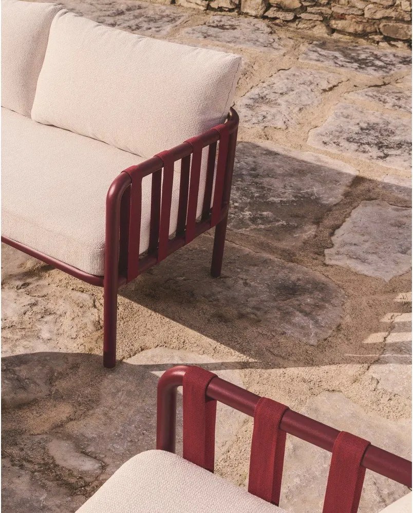 Červený/béžový hliníkový zahradní lounge set pro 4 osoby Omala – Kave Home