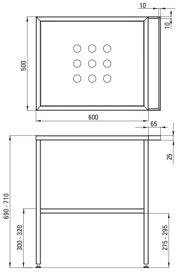 Deante Temisto 60 ocelová konstrukce s umyvadlem