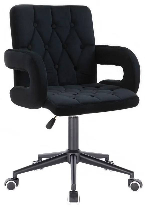 LuxuryForm DESIGN Židle BOSTON VELUR na černé podstavě s kolečky - černá