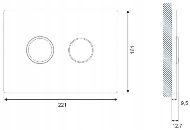 Cersanit Accento Circle, pneumatické splachovací tlačítko, chrom lesklý, S97-056