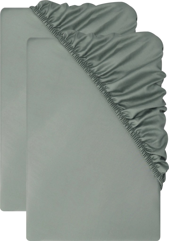 Livarno® Sada saténových napínacích prostěradel, 90-100 x 200 cm, 2dílná, šedá