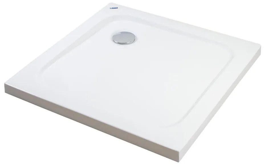 Coria 100x100x5 cm Čtvercová akrylátová sprchová vanička se sifonem