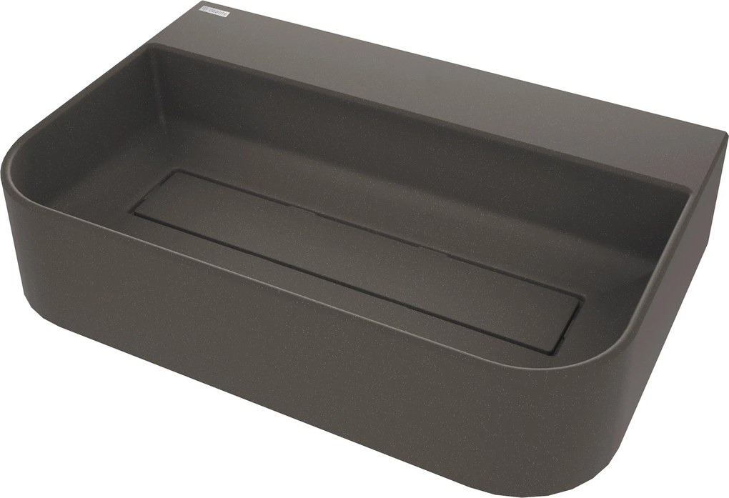 Deante Arnika, granitové umyvadlo na desku 605x405x135 mm, antracitová, DEA-CQA_TU6S