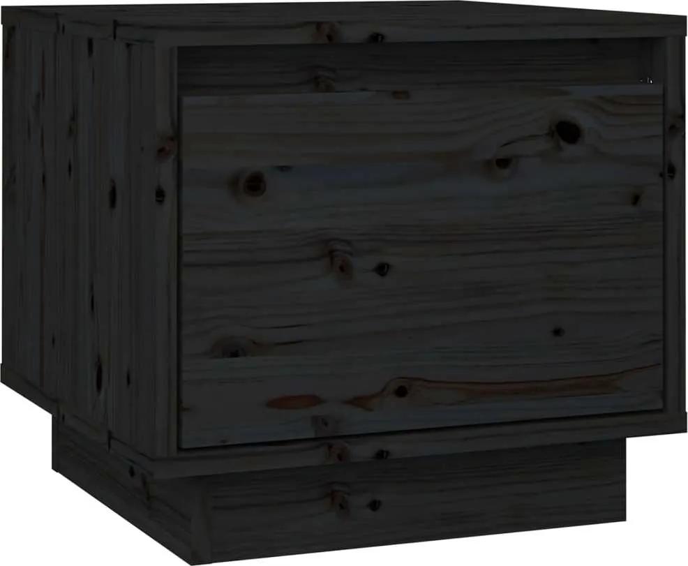 vidaXL Noční stolek 35 x 34 x 32 cm masivní borové dřevo [813403] Barva: Šedá