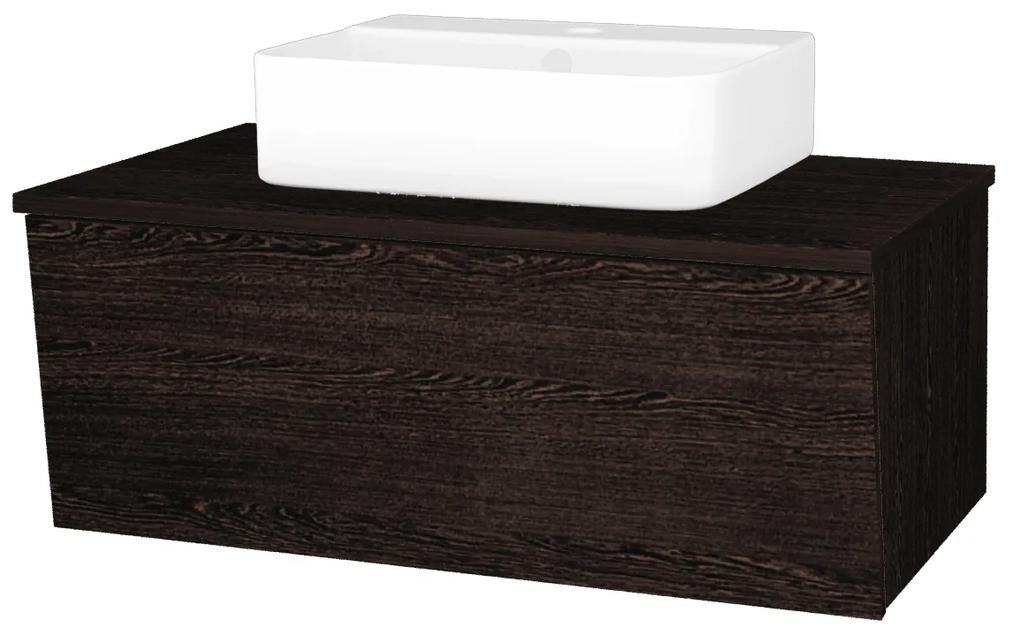Dřevojas Koupelnová skříň INVENCE SZZ 80 (umyvadlo Joy 3) Varianta: L01 Bílá vysoký lesk / D01 Beton