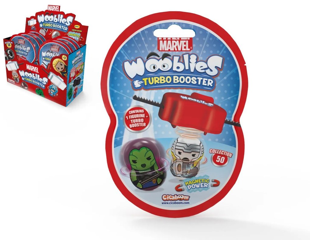 Wooblies s turbo vystřelovačem kov 4 cm magnetické postavičky mix druhů (1 ks)