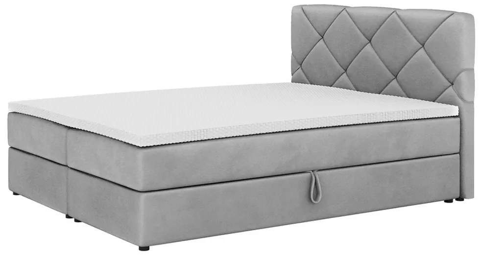 Čalouněná postel boxspring KROSS + topper, 140x200, cosmic 118