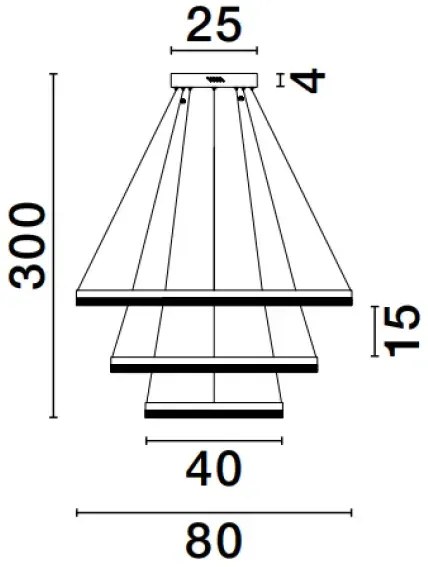 LED lustr Adria 3 zlaté