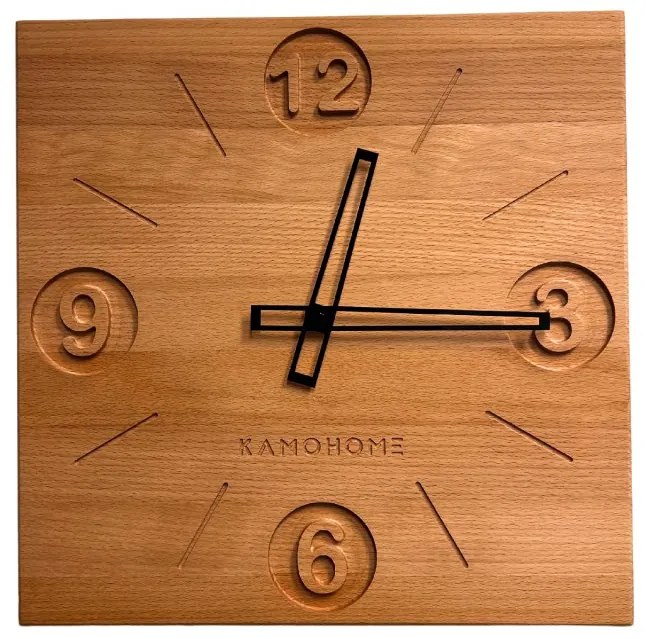Kamohome Dřevěné nástěnné hodiny PYXIS Velikost: 36x36 cm, Materiál: Ořech americký