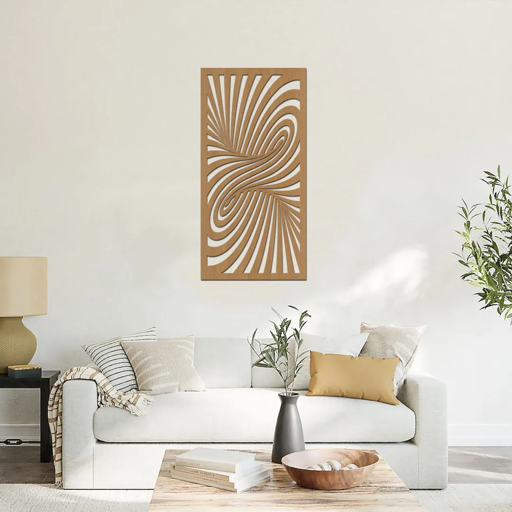 dřevo života Dřevěná samolepka na zeď WORM HOLE Zvolte rozměr (cm): 50x95, Zvolte barvu dekoru: Dub Sonoma