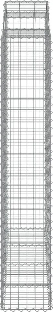 Klenuté gabionové koše 2 ks 200x50x220/240cm pozinkované železo 3146446