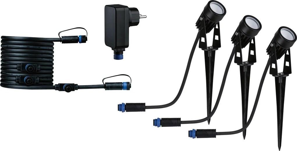 P 94373 Plug & Shine základní sada bodové svítidlo IP65 3,5W teplá bílá vč. kabel, Trafo a spot - PAULMANN