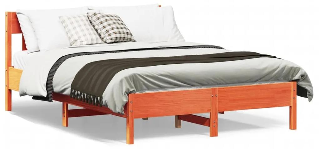 Rám postele s čelem voskově hnědý 160x200 cm masivní borovice,  3216208