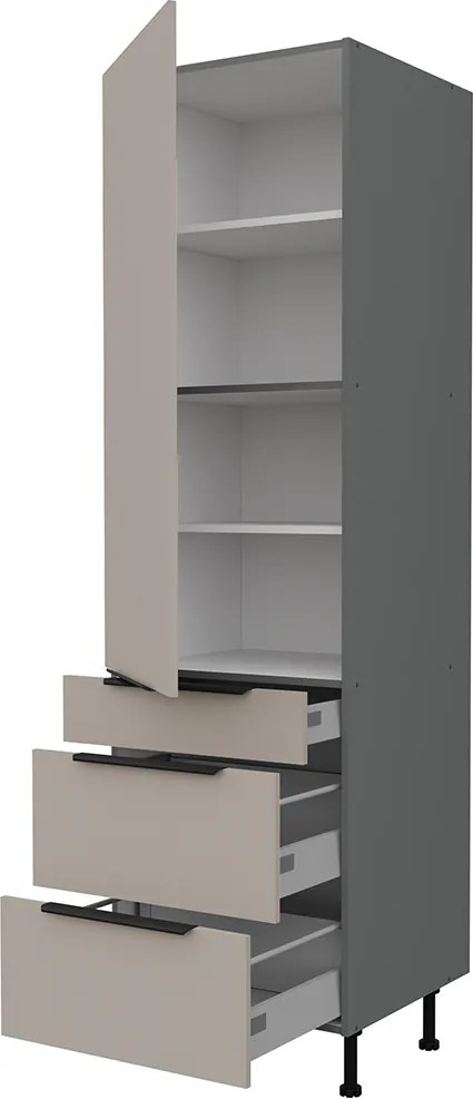 ARIA ta | vysoká skříňka 60 DKS-215 3S1F potravinová | UNI DVÍŘKA | 60 cm | PREMIUM BOX | antracit/béžová