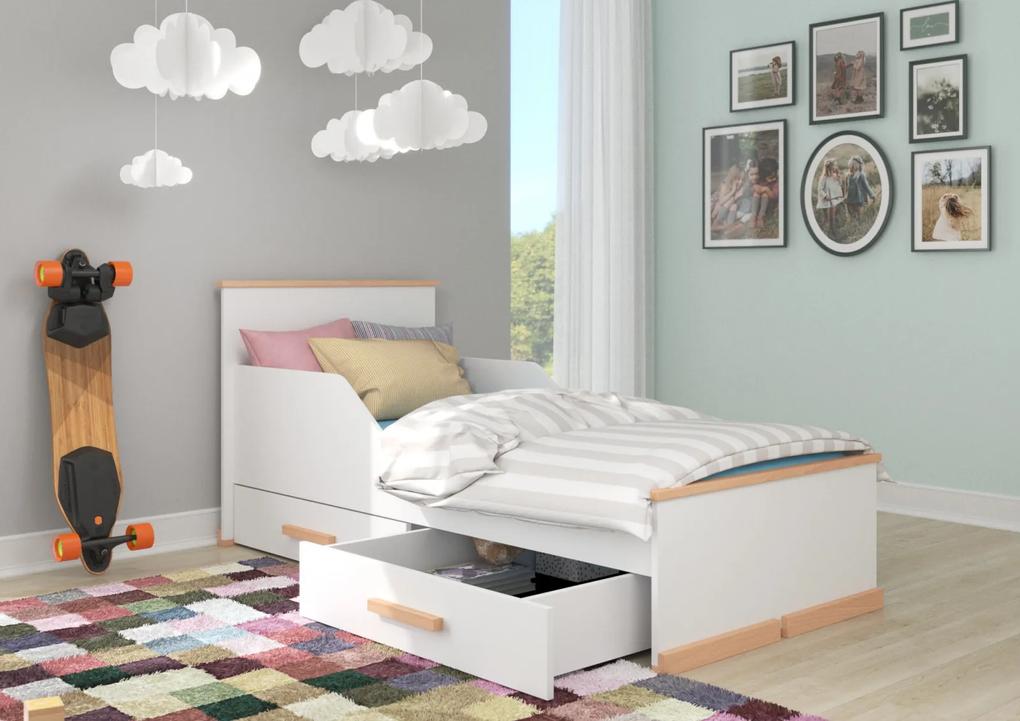 Dětská bílá postel 90x200 cm Glanny