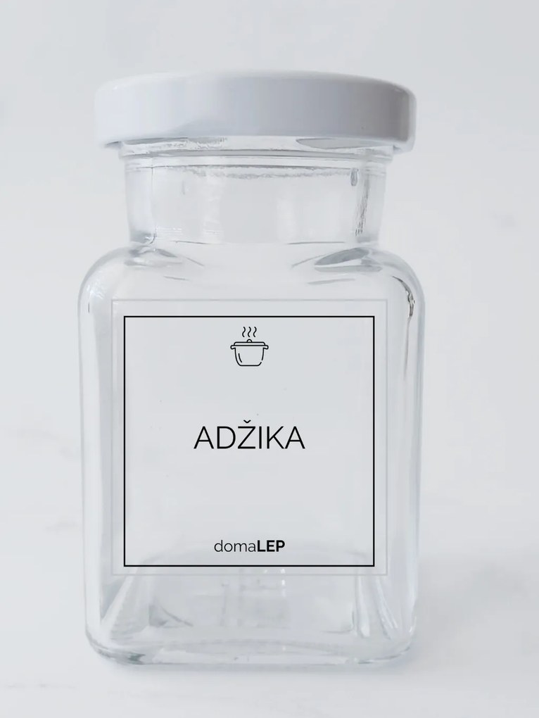 Samolepka na kořenky ADŽIKA průhledná 5 × 5 cm základní písmo