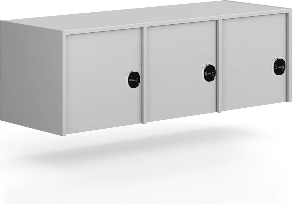 Nástavba pro skříně FRAME, 3x dveře, 1299 x 450 x 427 mm, RFID zámek, šedá