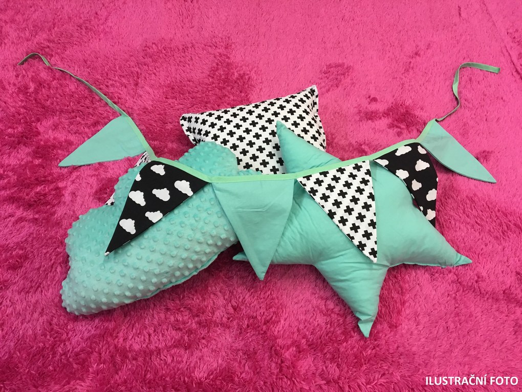 Dětský stan TEEPEE (TÝPÍ) MINT S HVĚZDIČKAMI + doplňky