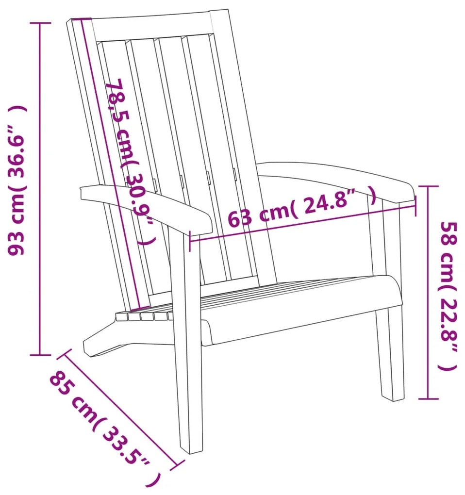 Zahradní židle Adirondack 2 ks světle hnědé polypropylen - Default Title